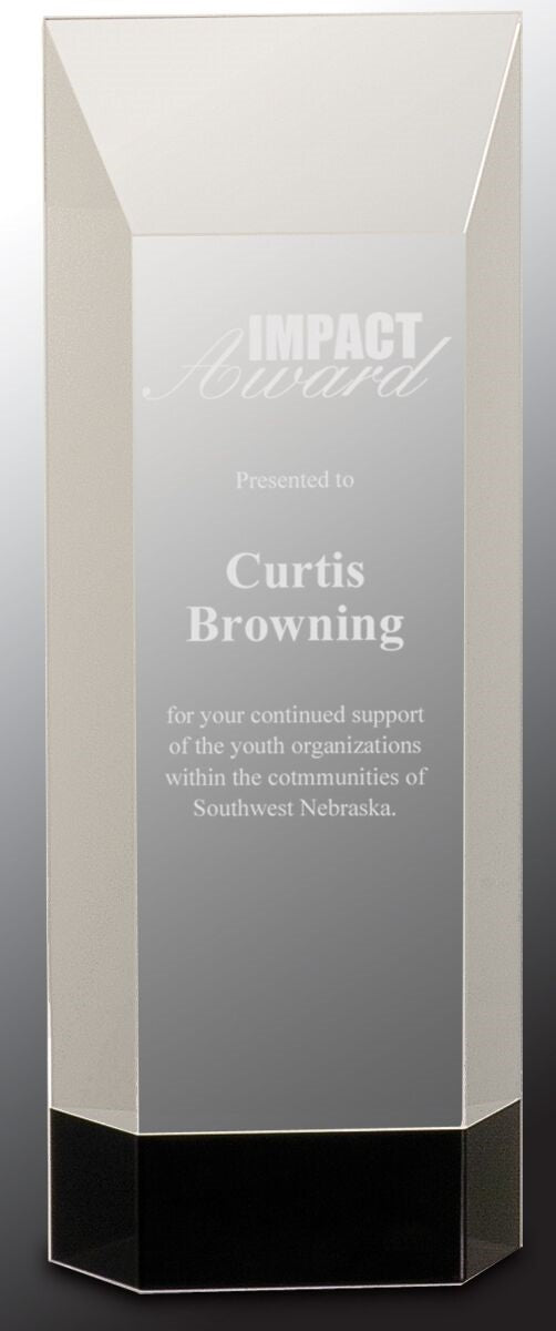 Clear Crystal Self-Standing Rectangle on Black Base – BJs Trophy