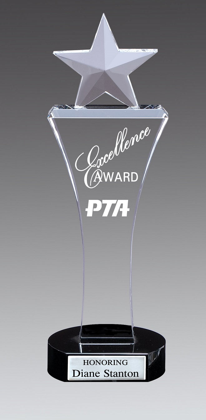 Crystal Beveled Star Tower – BJs Trophy