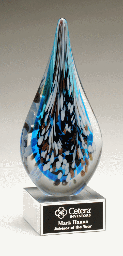 Modern Swan Multi-Colored Art Glass Award – BJs Trophy