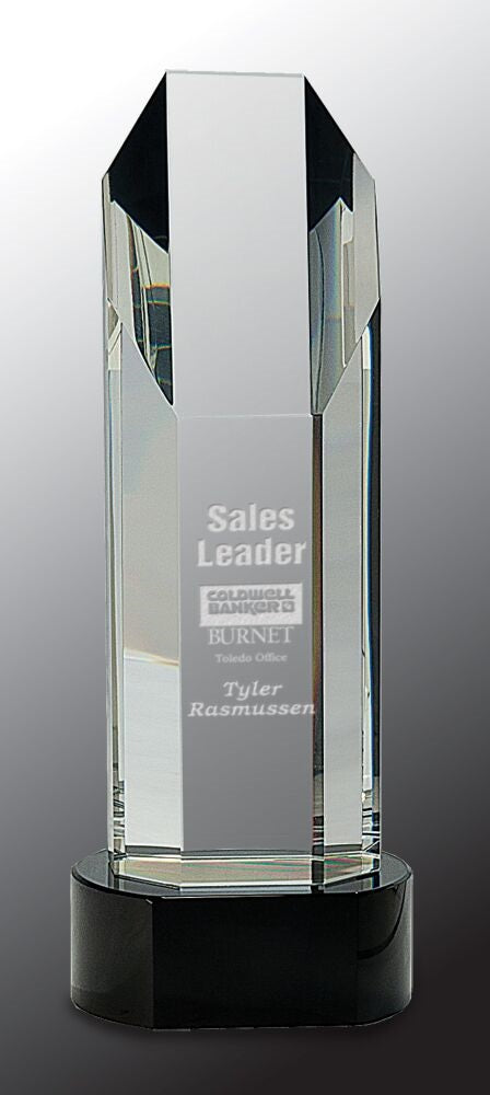 Octagon Slant-Top Crystal on Black Pedestal Base – BJs Trophy
