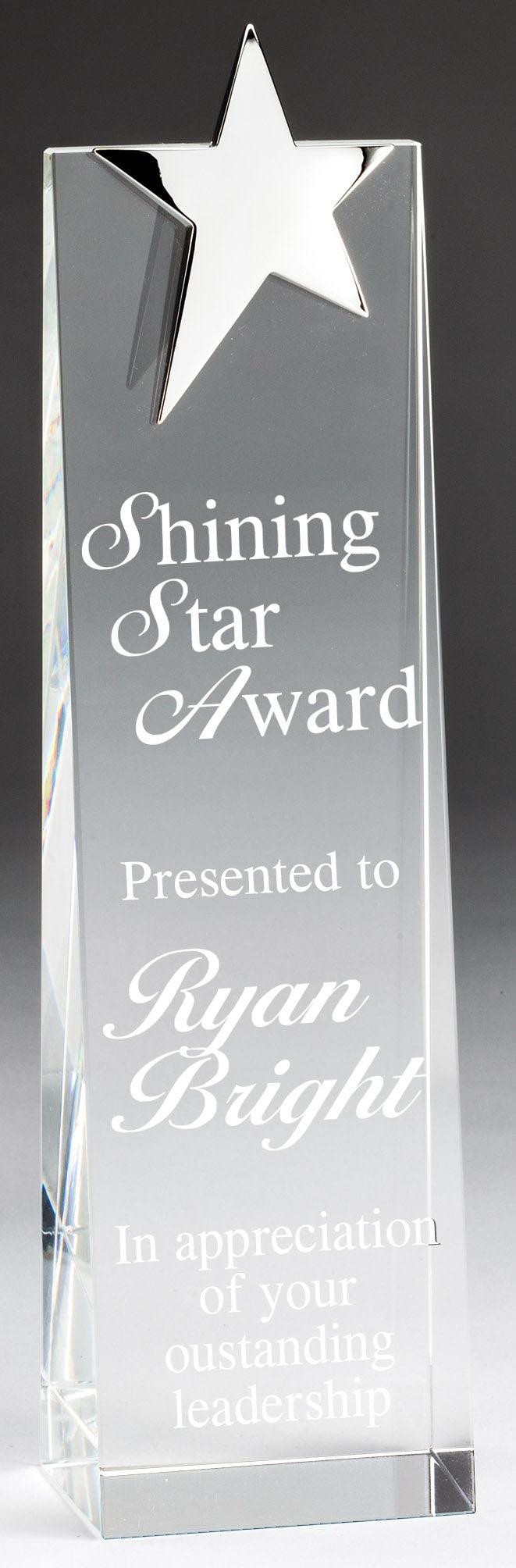 Silver Star Crystal Tower – BJs Trophy