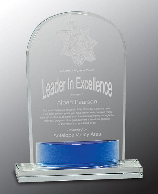 Crystal Arch with Blue Accent – BJs Trophy