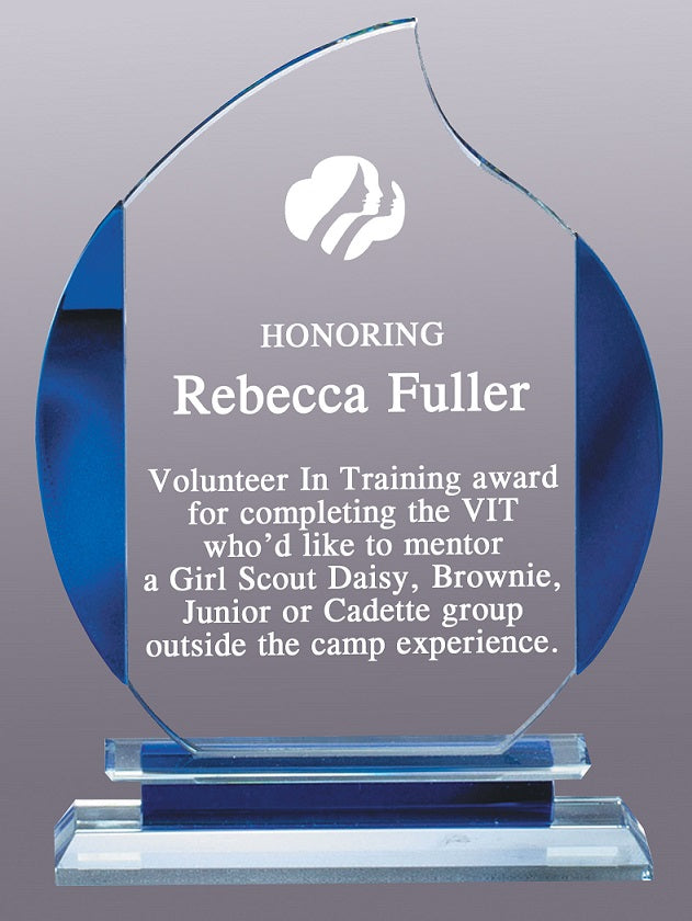Glass Flame w/ Blue Sides – BJs Trophy