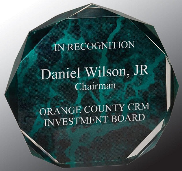 Marble Octagon Acrylic Award – BJs Trophy