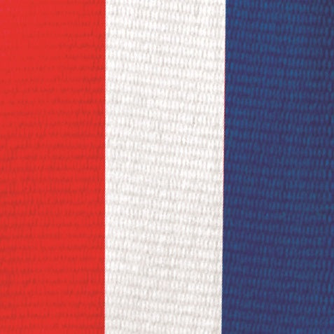 Olympic Style Neck Ribbon - Red, White, & Blue – BJs Trophy