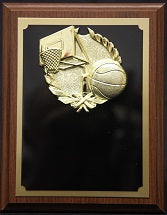 Basketball Plaque with Gold Basketball Mount - 7" x 9" – BJs Trophy