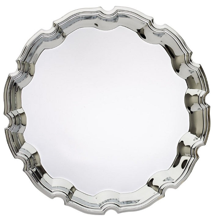 Decorative Round Chrome Tray – BJs Trophy